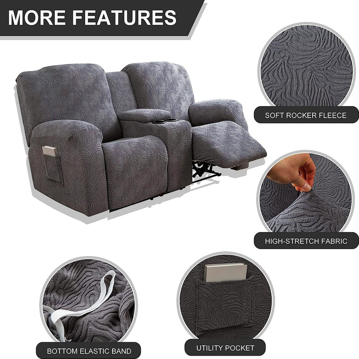 Recliner Loveseat Cover with Center Console – Folifoss